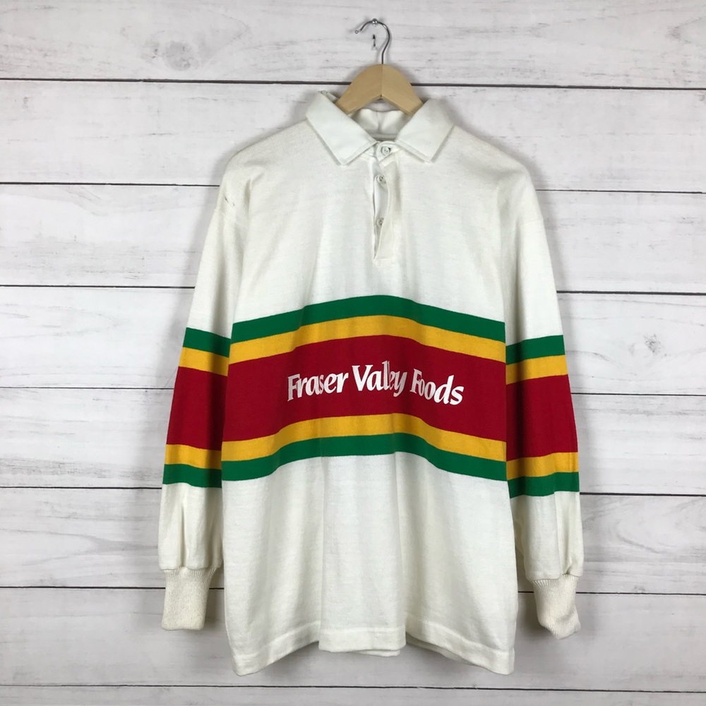 Vintage 1990s Fraser Valley Foods Canada Rugby Shirt - Gem